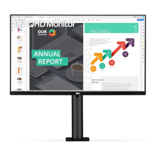 LG 27QN880-B 27 inch QHD Ergo IPS Monitor – One-4-All